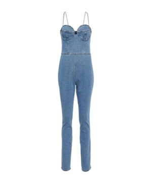 Magda Butrym Bustier Denim Jumpsuit - Blue