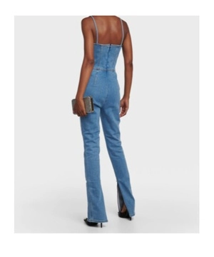 Magda Butrym Strapless Denim Bustier Jumpsuit