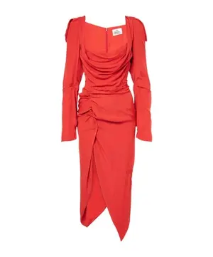VIVIENNE WESTWOOD Panther Draped Midi Dress - Red