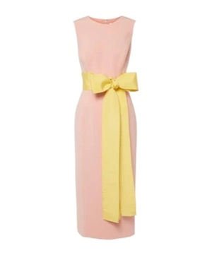 Carolina Herrera Bow-detail Crepe Midi Dress - Yellow