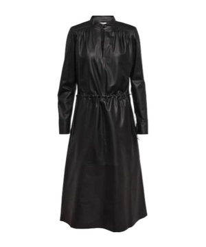 YVES SALOMON Leather Midi Dress