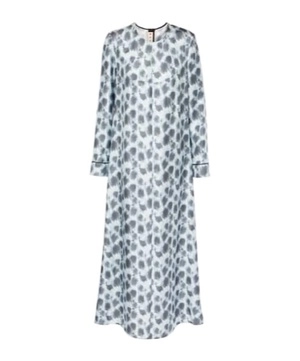 Marni Printed Silk Maxi Dress - Gray