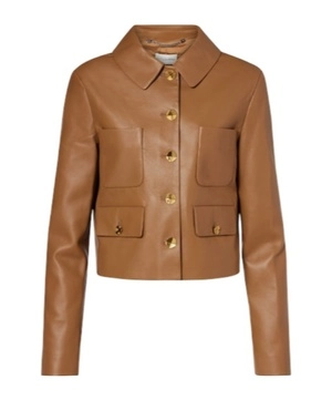 Altuzarra Astley Cropped Leather Jacket - Brown