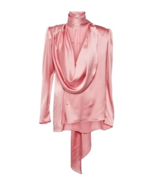 Magda Butrym Draped Silk-blend Blouse - Pink