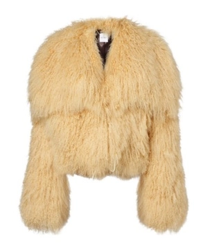 Attico Cropped Shearling Jacket - Nude