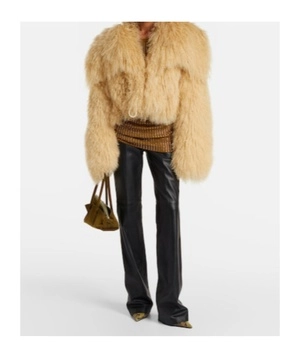 Attico Cropped Shearling Jacket