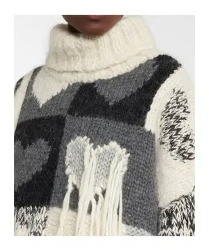 JOSEPH High-neck Floral Knit Sweater