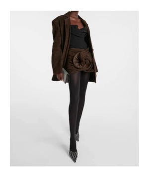 Magda Butrym Floral Appliqué Suede Miniskirt