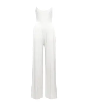 Alex Perry Slaine Satin-crêpe Jumpsuit - White