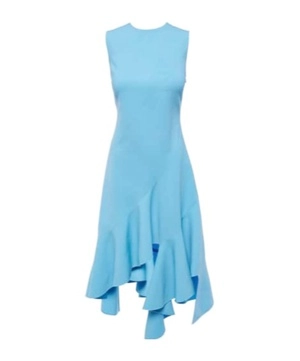 Oscar De La Renta Asymmetrical Wool-blend Midi Dress