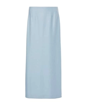 Gabriela Hearst Defina Silk And Wool Midi Skirt - Blue
