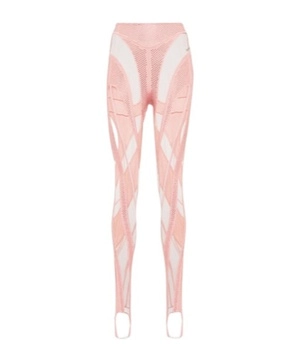 MUGLER Paneled Stirrup Leggings - Pink