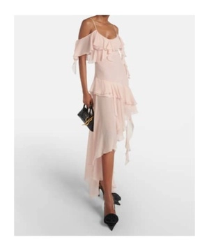 Blumarine Ruffled Silk Georgette Minidress
