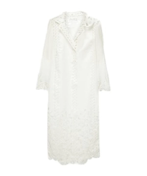 Oscar De La Renta Floral Trellis Guipure Lace-trimmed Tunic - White