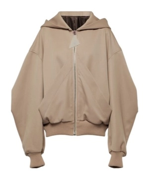 Attico Bomber Wool Gabardine Jacket - Nude