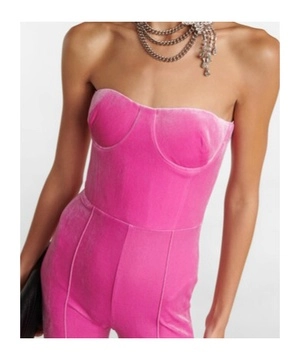 Alex Perry Strapless Velvet Jumpsuit