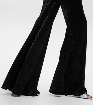 Alexandre Vauthier Halterneck Flared Velvet Jumpsuit