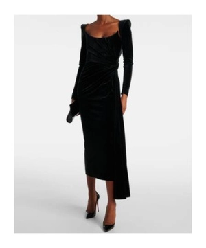Alex Perry Draped Velvet Midi Dress