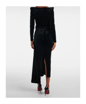 Alex Perry Draped Velvet Midi Dress