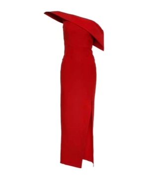 Roland Mouret Asymmetric Wool And Silk Gown - Red