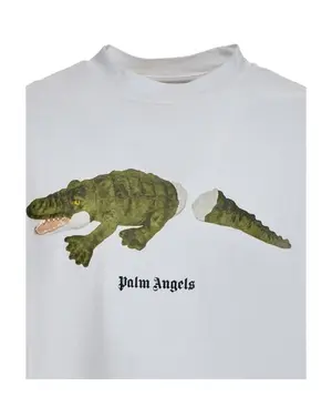 Palm Angels Crocodile-print Cotton T-shirt