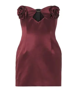 Magda Butrym Silk And Wool Satin Corset Dress - Wine Red
