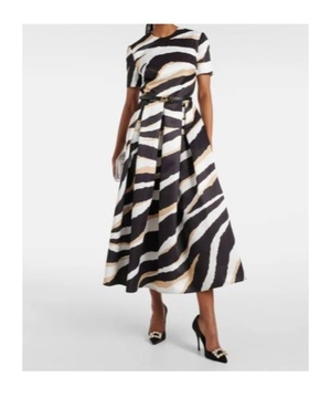 Elie Saab Printed Silk-blend Midi Dress
