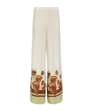 ADRIANA DEGREAS Arisaema High-rise Silk Wide-leg Pants - Brown