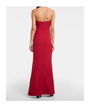 SAFIYAA LONDON Makkari Embellished Strapless Crêpe Gown