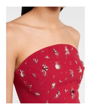 SAFIYAA LONDON Makkari Embellished Strapless Crêpe Gown