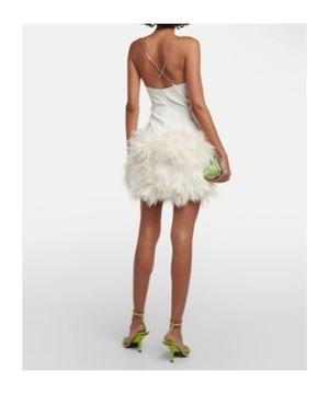 Attico Fujiko Feather-trimmed Minidress