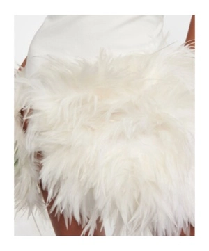 Attico Fujiko Feather-trimmed Minidress