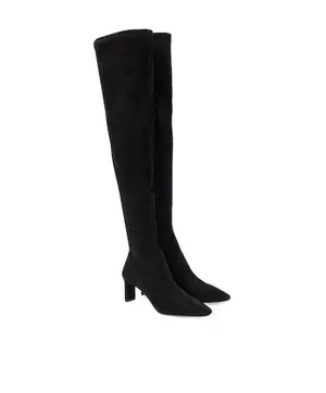 AQUAZZURA Solid Suede Knee-high Boots - Black