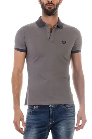 Emporio Armani Logo Slim Polo Shirt - Gray