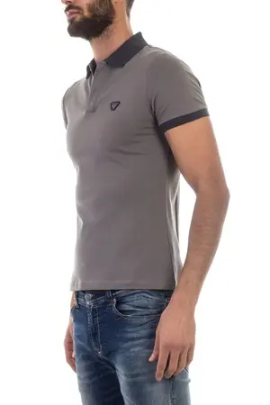Emporio Armani Logo Slim Polo Shirt - Gray