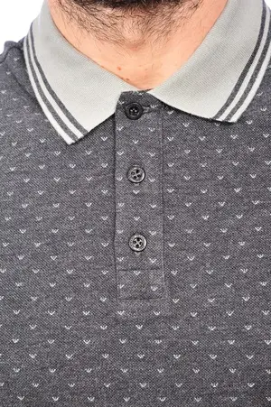 Emporio Armani Logo Slim Polo Shirt - Gray