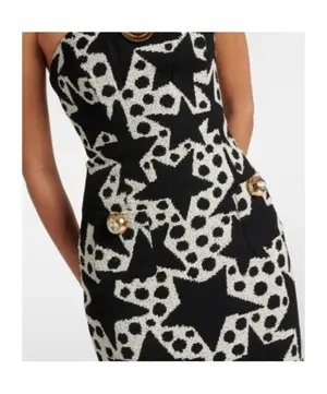 AREA Crystal-embellished Jacquard Maxi Dress