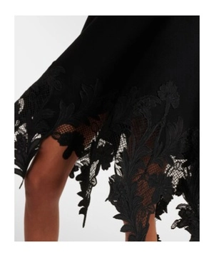 Oscar De La Renta Lace-trimmed Knitted Minidress