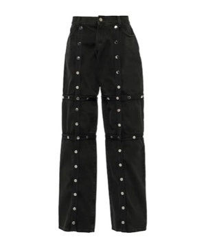 Attico Studded Low-rise Straight Leg Jeans - Black