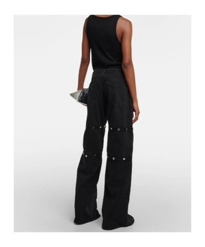 Attico Studded Low-rise Straight Leg Jeans