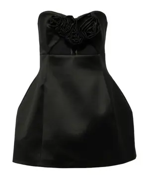Magda Butrym Floral-applique Bustier Minidress - Black