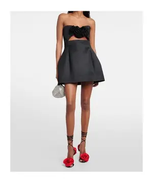 Magda Butrym Bustier Minidress With Floral Appliqu