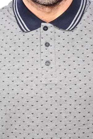 Emporio Armani Logo Slim Polo Shirt - Gray