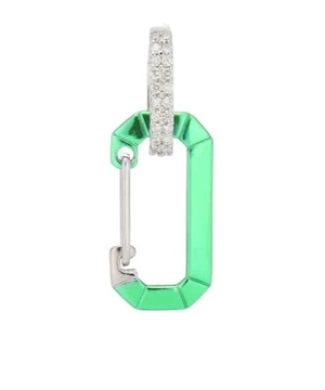 EERA Chiara 18kt White Gold And Diamond Single Earring - Green