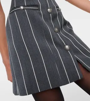 Alessandra Rich Pinstripe Wool-blend Minidress