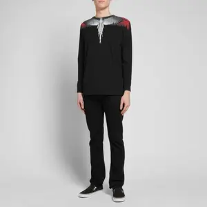 MARCELO BURLON COUNTY OF MILAN Printed Long-sleeved T-shirt - Black