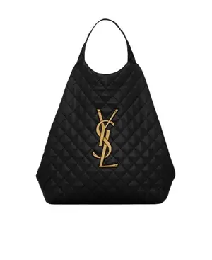 Saint Laurent Icare Maxi Shopping Bag In Quilted Lambskin - Black