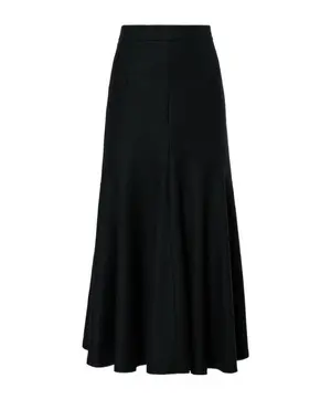 PATOU Pleated Detail Midi Skirt - Black