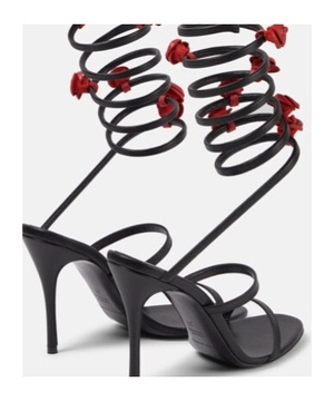 Magda Butrym Floral-appliqué Satin Sandals