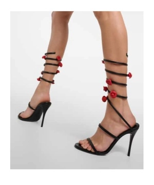 Magda Butrym Floral-appliqué Satin Sandals